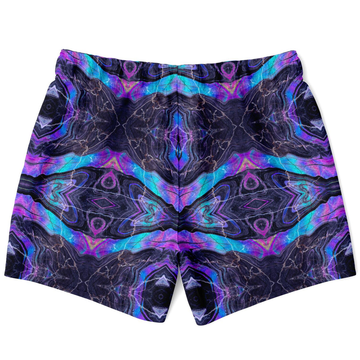 Neon Colors with Black Marble and Galaxy Design on Swim Trunks for Men ...