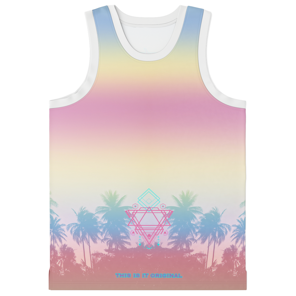 Luxury Pastel Colors - Palm Tree Design - 44 - Grateful - Unisex Baske ...