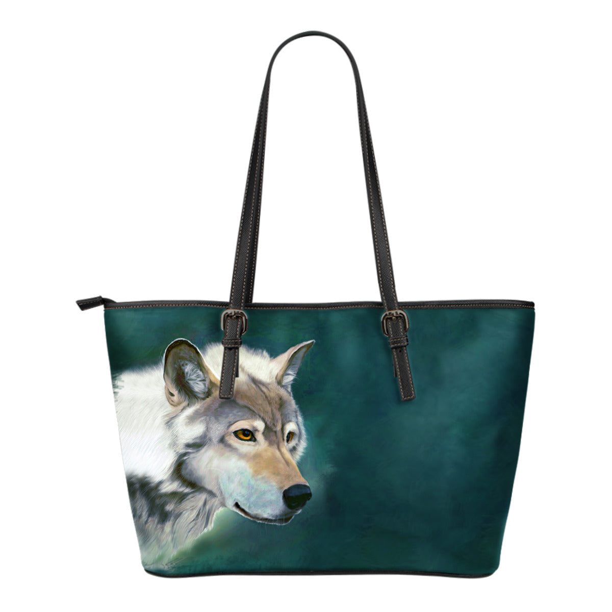 Wolf Face Small Leather Tote Bag – This is iT Original