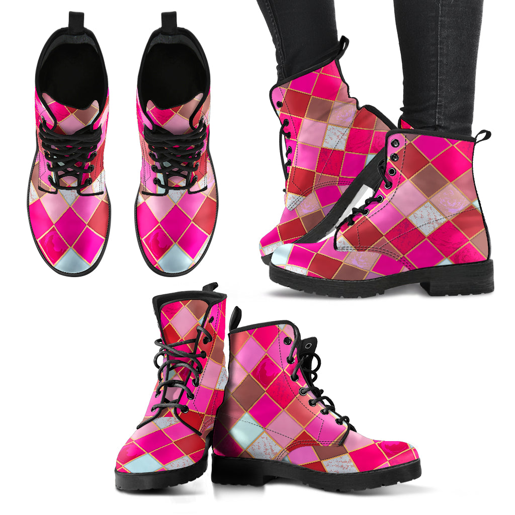 Pink Tiles Magical World Handcrafted Boots – This is iT Original