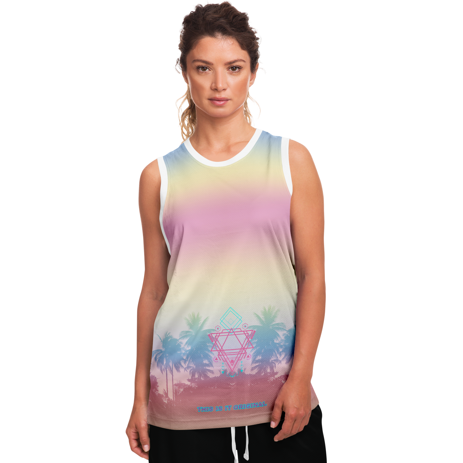 Luxury Pastel Colors - Palm Tree Design - 44 - Grateful - Unisex Baske ...