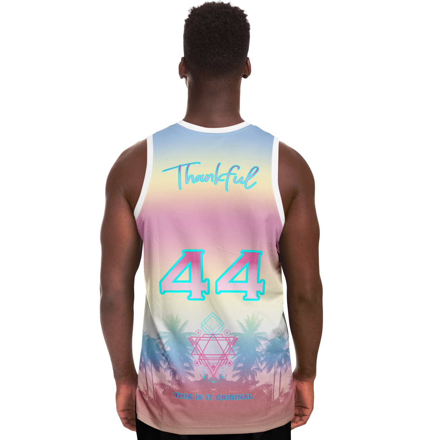 Luxury Pastel Colors - Palm Tree Design - 44 - Thankful - Unisex Baske ...
