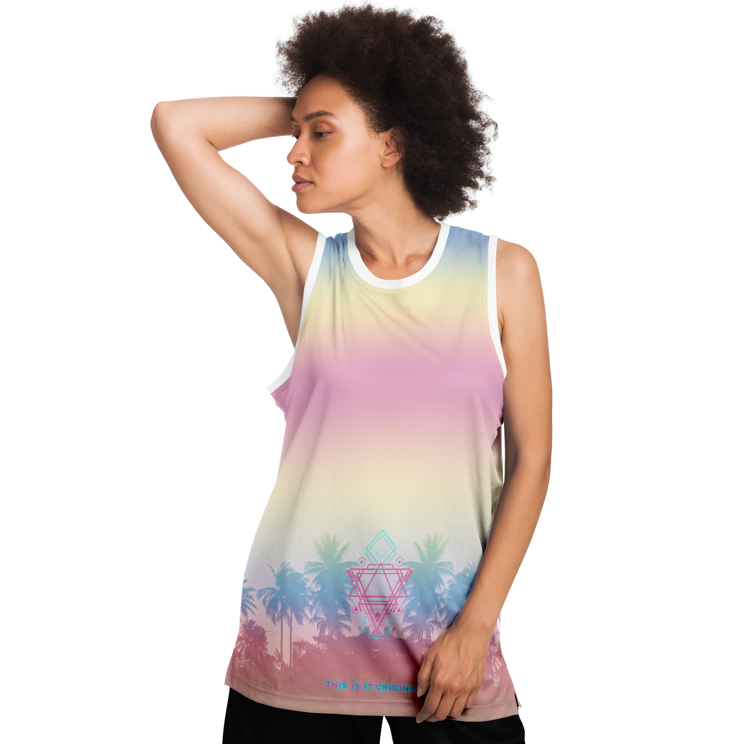 Luxury Pastel Colors - Palm Tree Design - 44 - Grateful - Unisex Baske ...