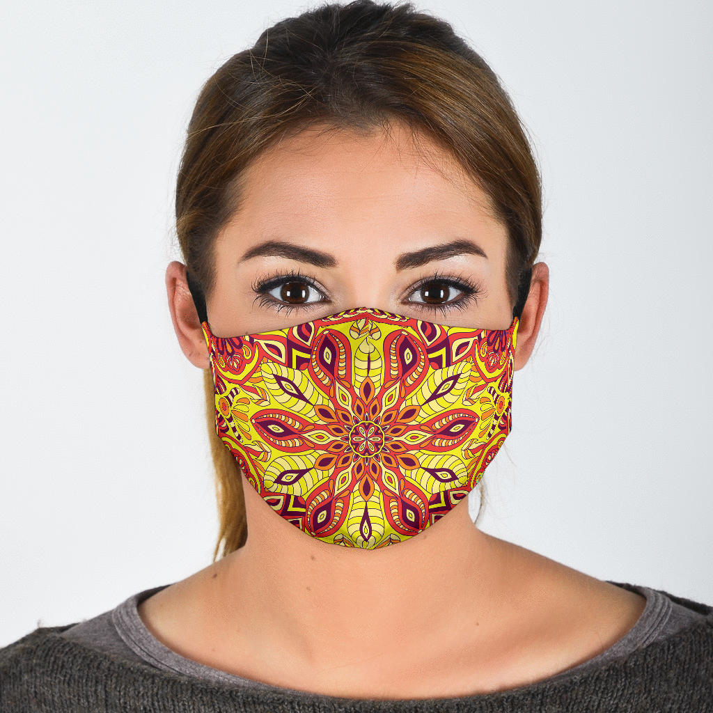Red & Yellow Mandala Protection Face Mask – This is iT Original