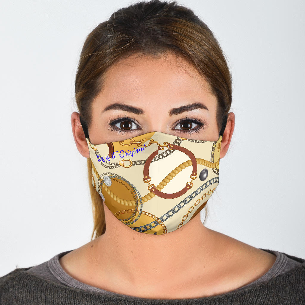 Design Luxury Gold & Silver Chains With Strap Protection Face Mask ...
