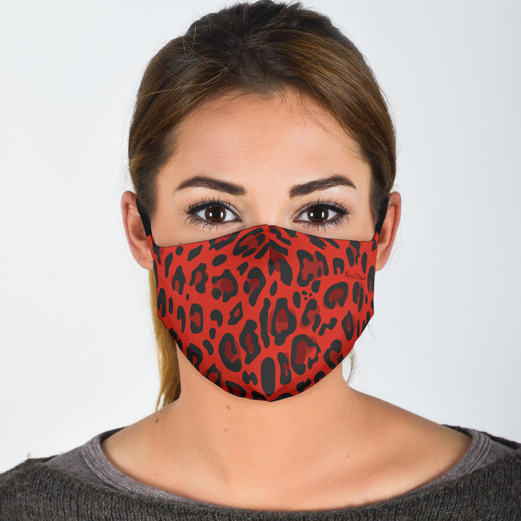 Amazing Red Lovely Leopard Skin Protection Face Mask – This is iT Original