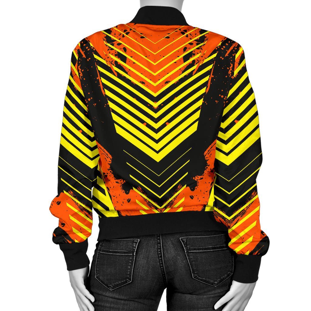 Racing Urban Style Orange & Yellow Women's Bomber Jacket – This is iT ...