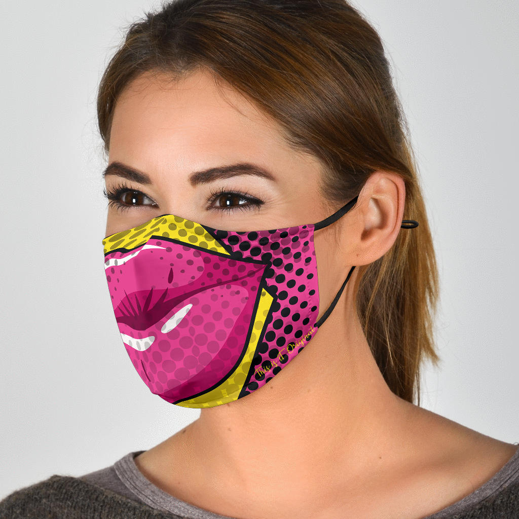 Pop Art Pink Lips Kiss Protection Face Mask – This is iT Original