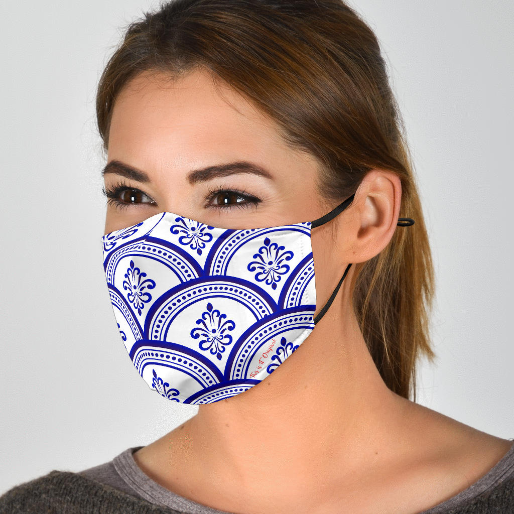 Amazing Traditional Design White & Blue Ornaments One Protection Face ...