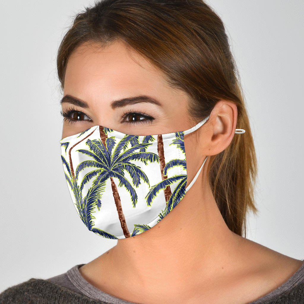 White Design With Palm Tree Protection Face Mask – This is iT Original