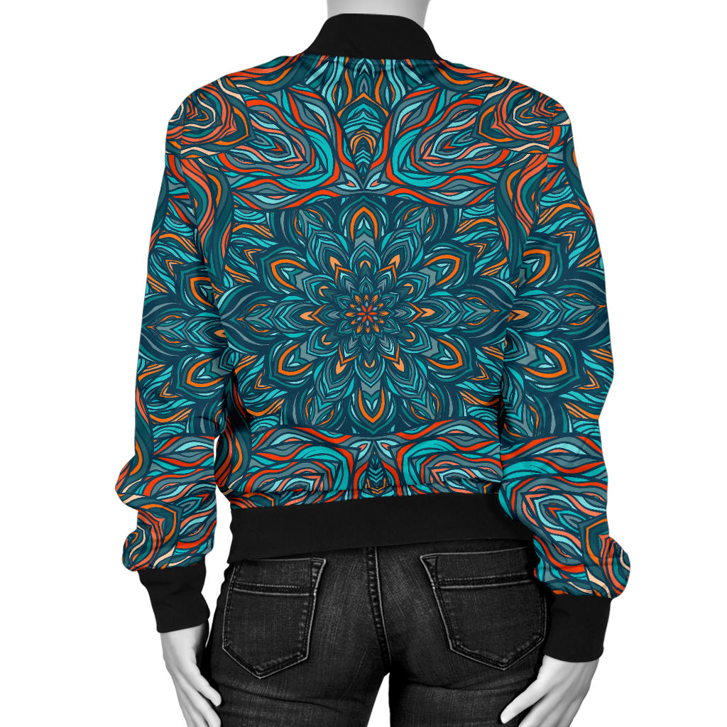 Blue & Orange Magical Mandala Women's Bomber Jacket – This is iT Original