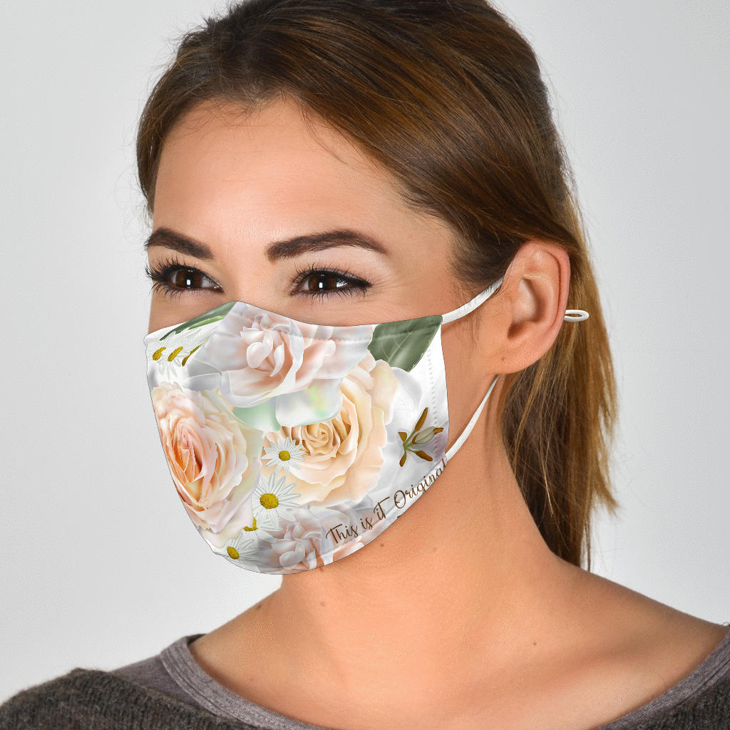 White Perfect Flower Bouquet Protection Face Mask – This is iT Original
