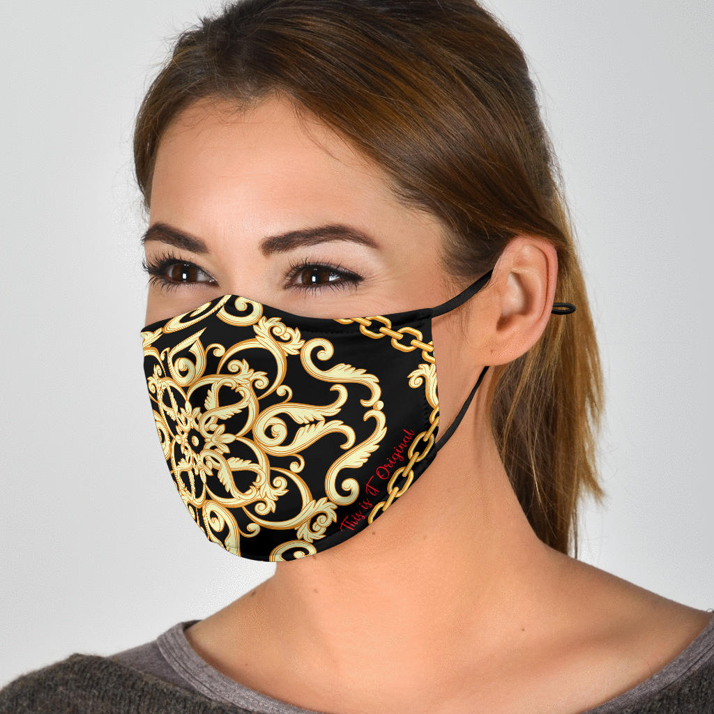 Luxury Golden Design Black Protection Face Mask – This is iT Original