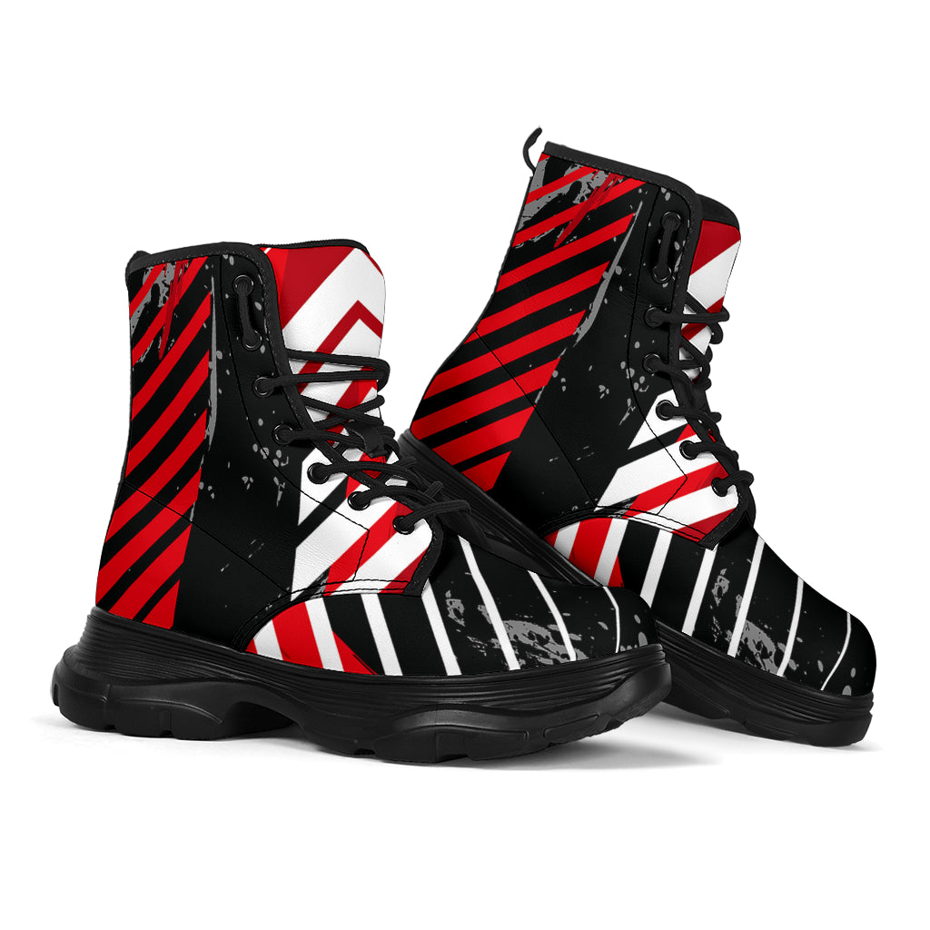 Racing Style Bloody Red & White Vibes Chunky Boots – This is iT Original