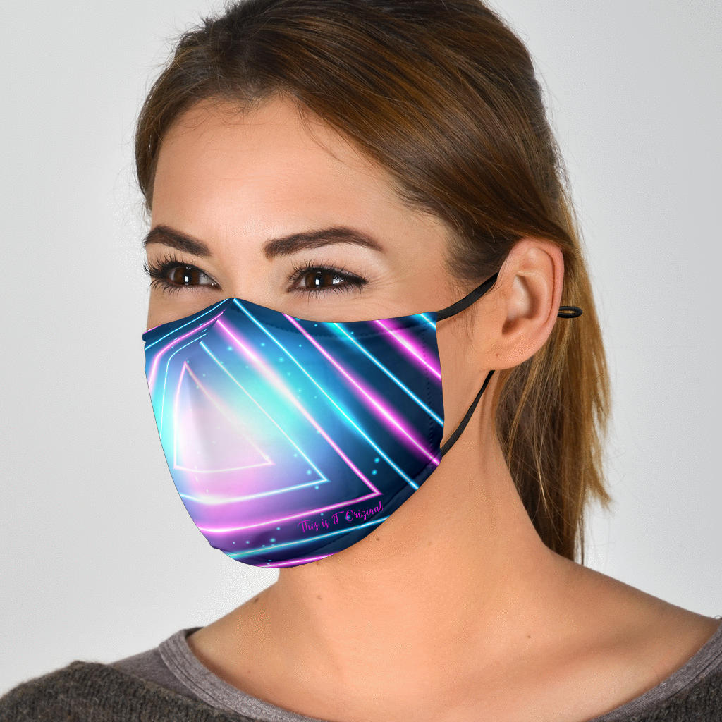 Future Neon Style Pink & Blue Lights Two Protection Face Mask – This is ...