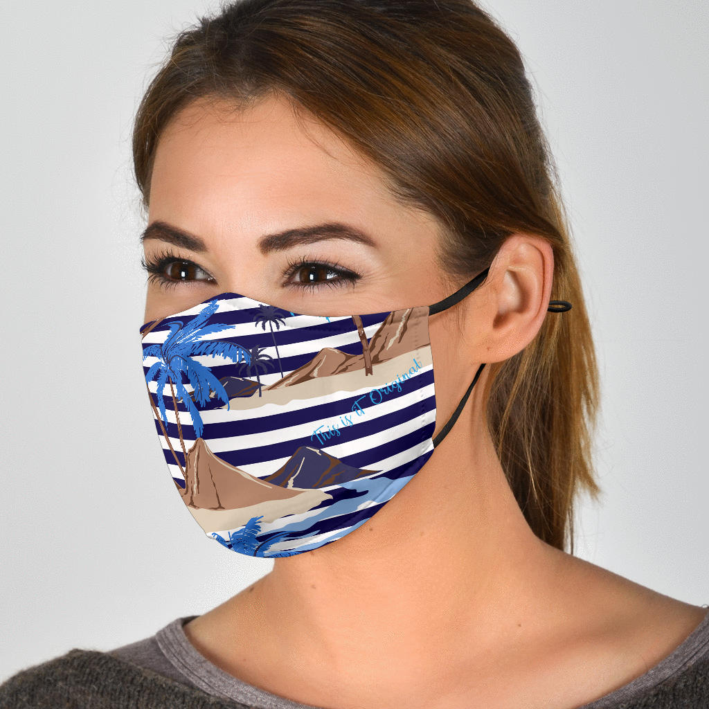 Blue Palm Tree With Stripes Style Protection Face Mask – This is iT ...