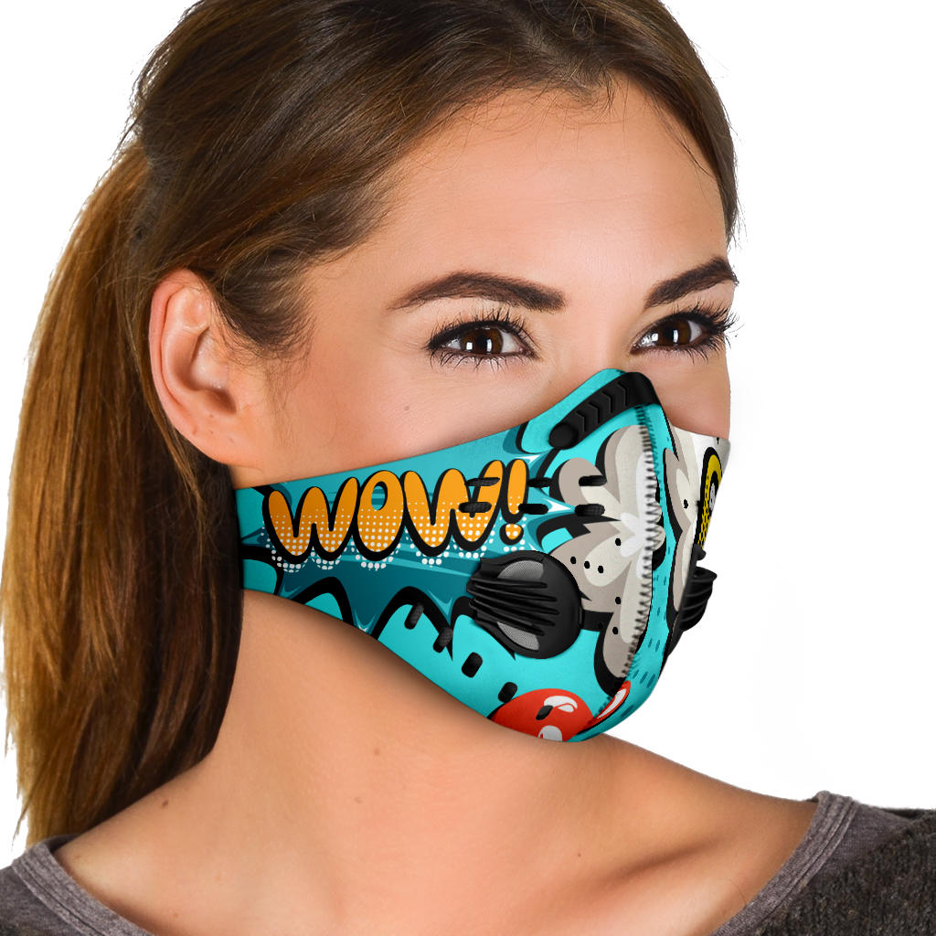 Light Blue Pop Art Design Premium Protection Face Mask – This is iT ...