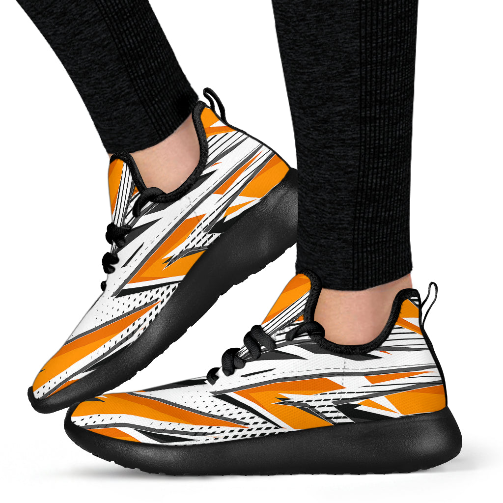 Racing Style Orange Taste Black Mesh Knit Sneakers – This is iT Original