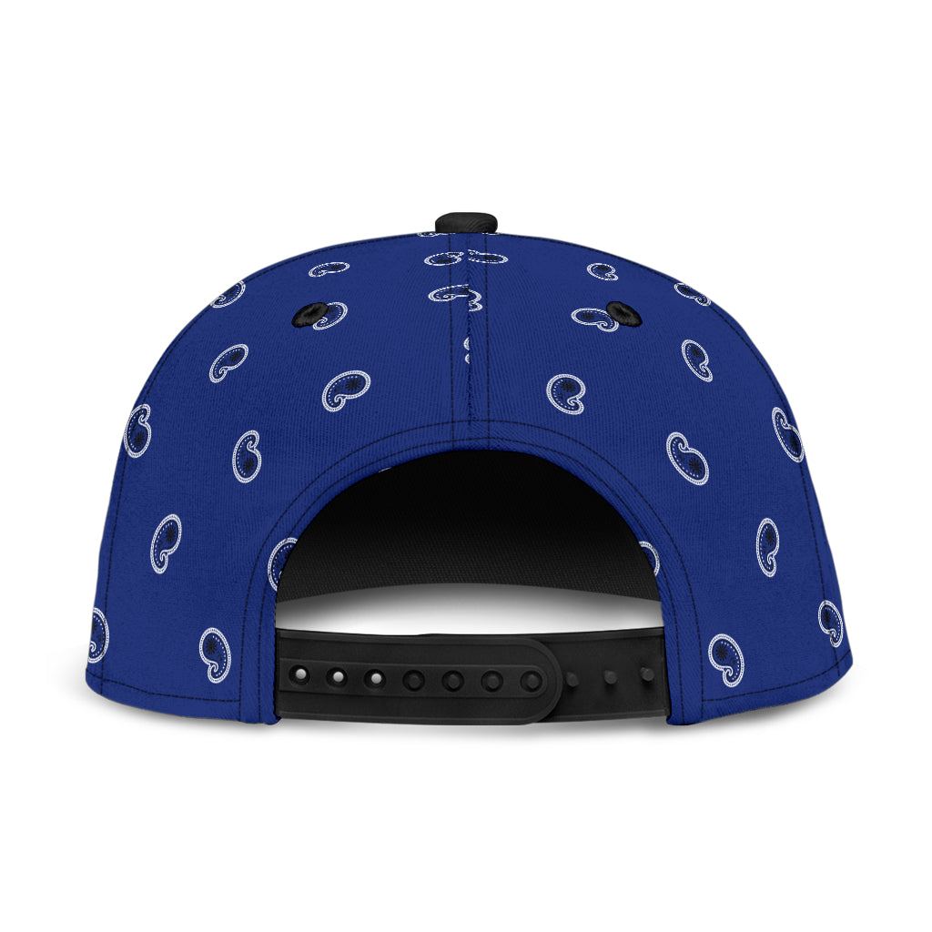 Luxury Royal Dark Blue Bandana Style Paisley Design Snapback Hat – This ...
