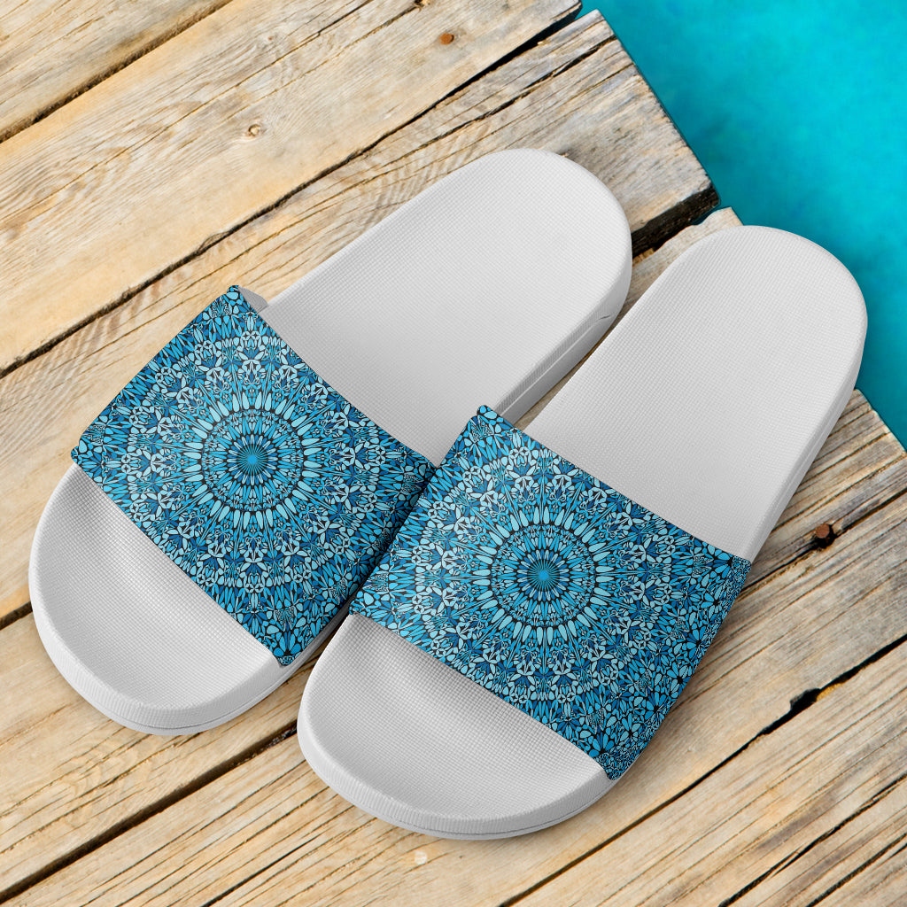 Sky Blue Mandala Slide Sandals – This is iT Original