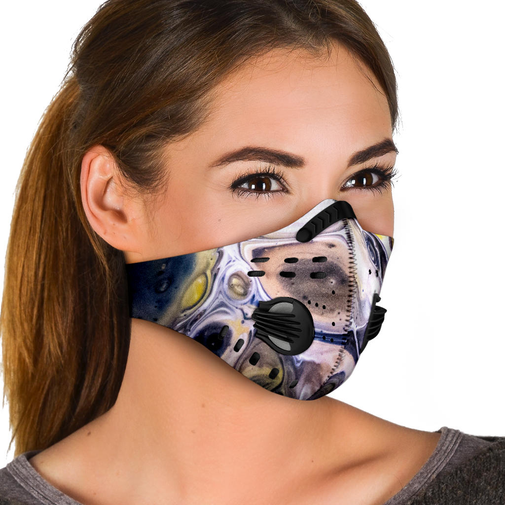 Luxury Blue & Pink Marble Bubble Art Design Premium Protection Face Ma ...