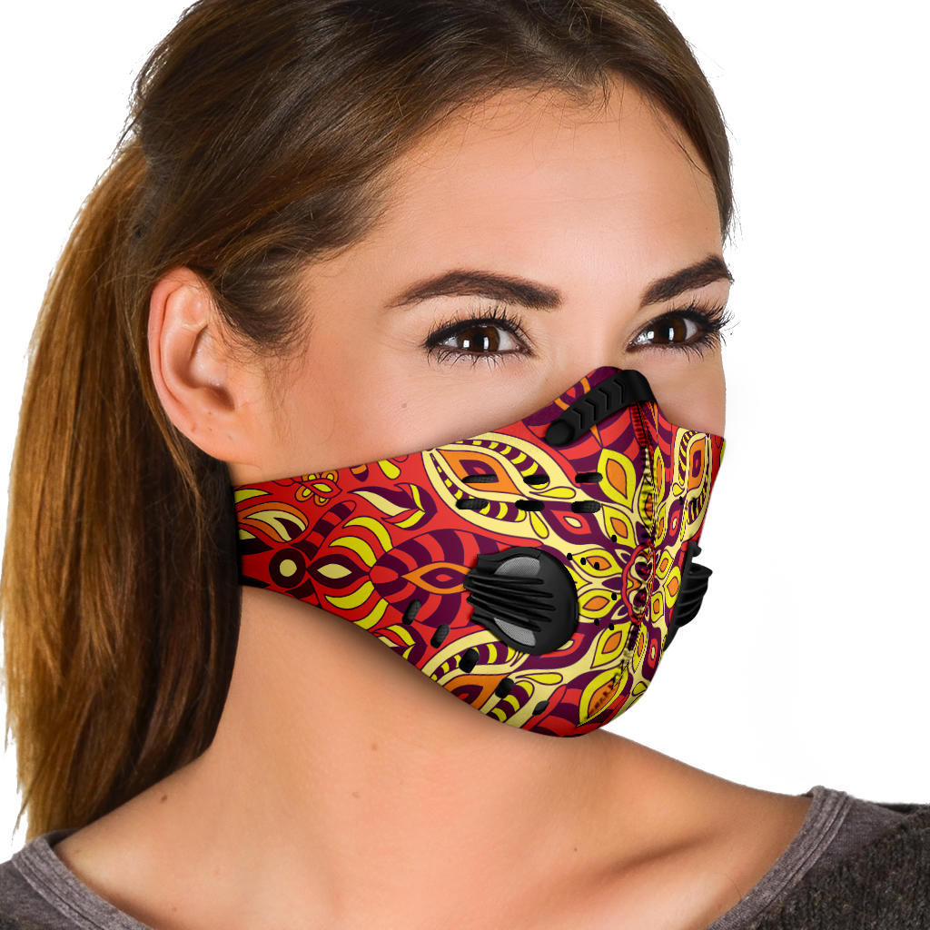 Red & Yellow Mandala Premium Protection Face Mask – This is iT Original