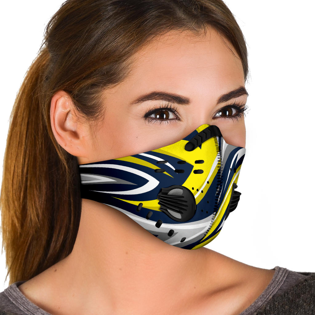Luxury Racing Style Yellow & Blue Design Art Premium Protection Face M ...