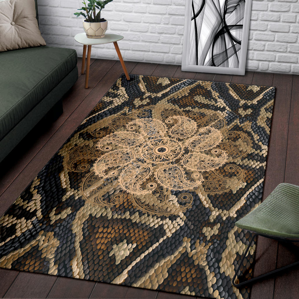 Snake Pattern With Lace Mandala Area Rug – This is iT Original