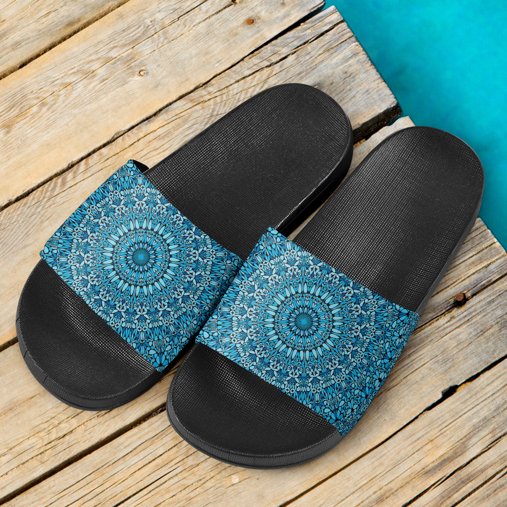 Sky Blue Mandala Slide Sandals – This is iT Original