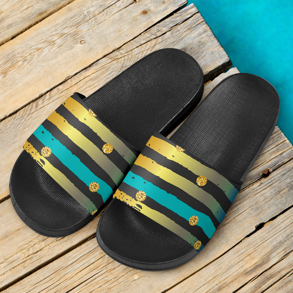 Luxury Neon Strips Slide Sandals – This is iT Original
