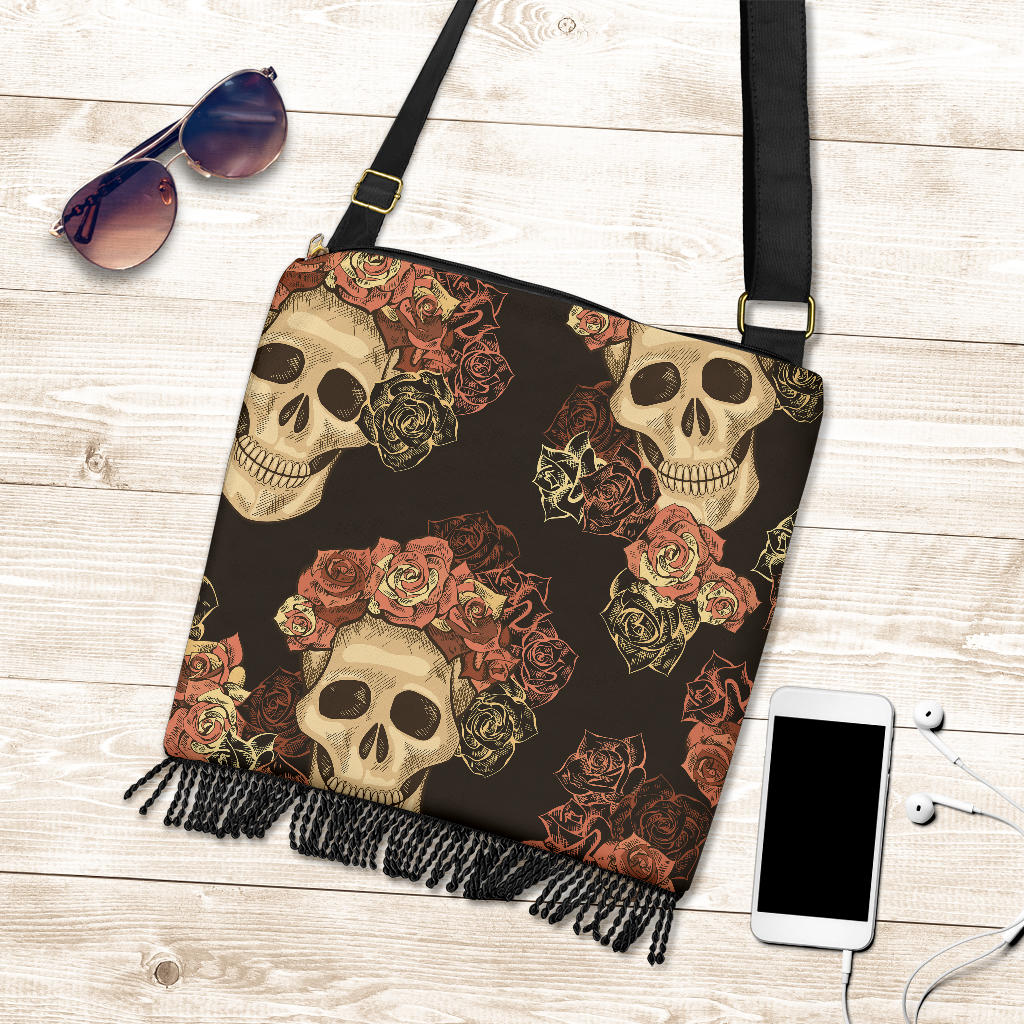 Smiling Skulls Crossbody Boho Handbag – This is iT Original