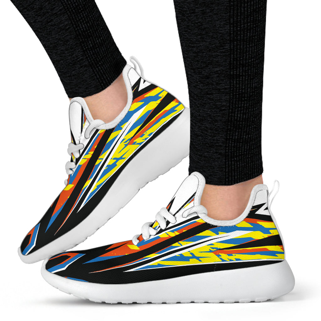 Racing Style Colorful Geometric 2 Mesh Knit Sneakers – This is iT Original