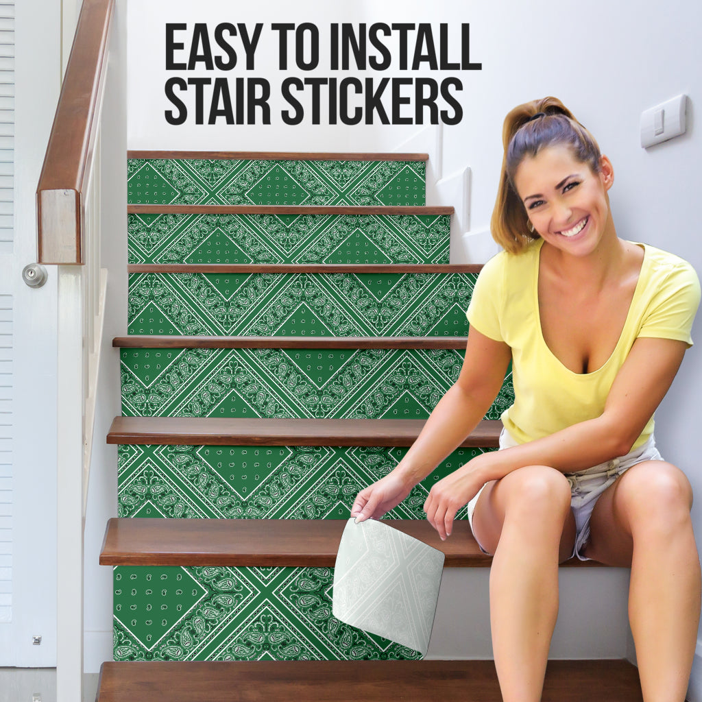 Exclusive Classic Green Bandana Style Stair Stickers 6 Steps – This is ...