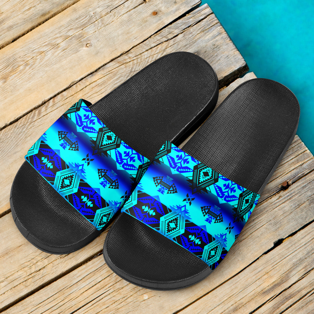 Blue Glow Slide Sandals – This is iT Original