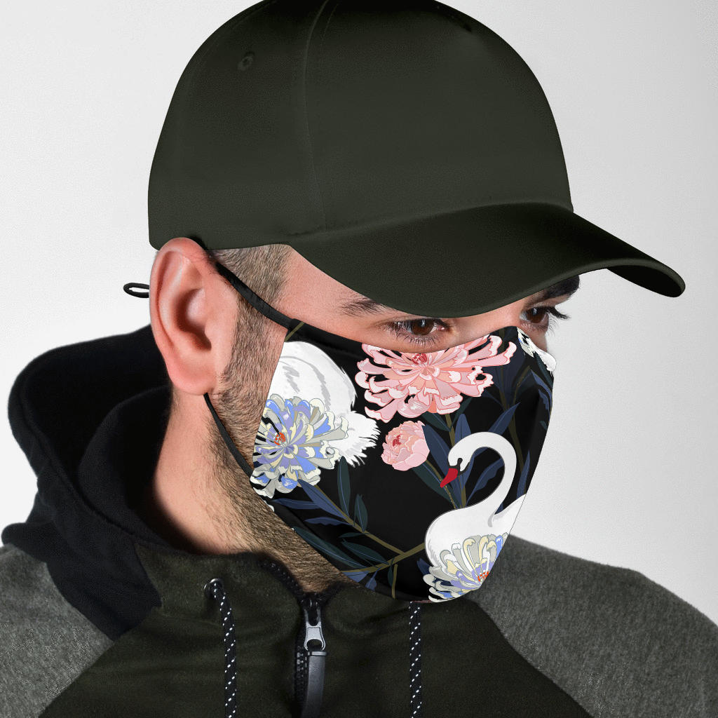 Pink Flowers and Swan Protection Face Mask – This is iT Original