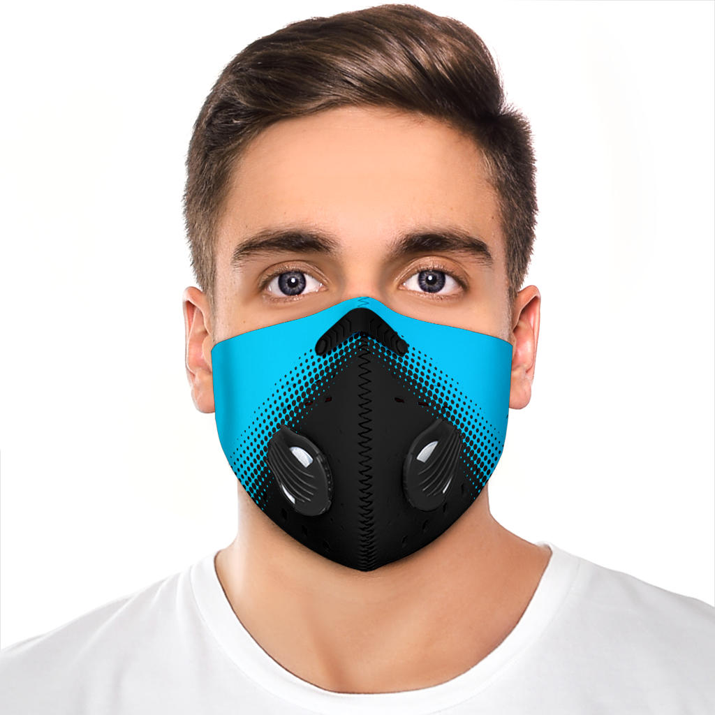 Racing Style Blue & Black Design Two Premium Protection Face Mask ...
