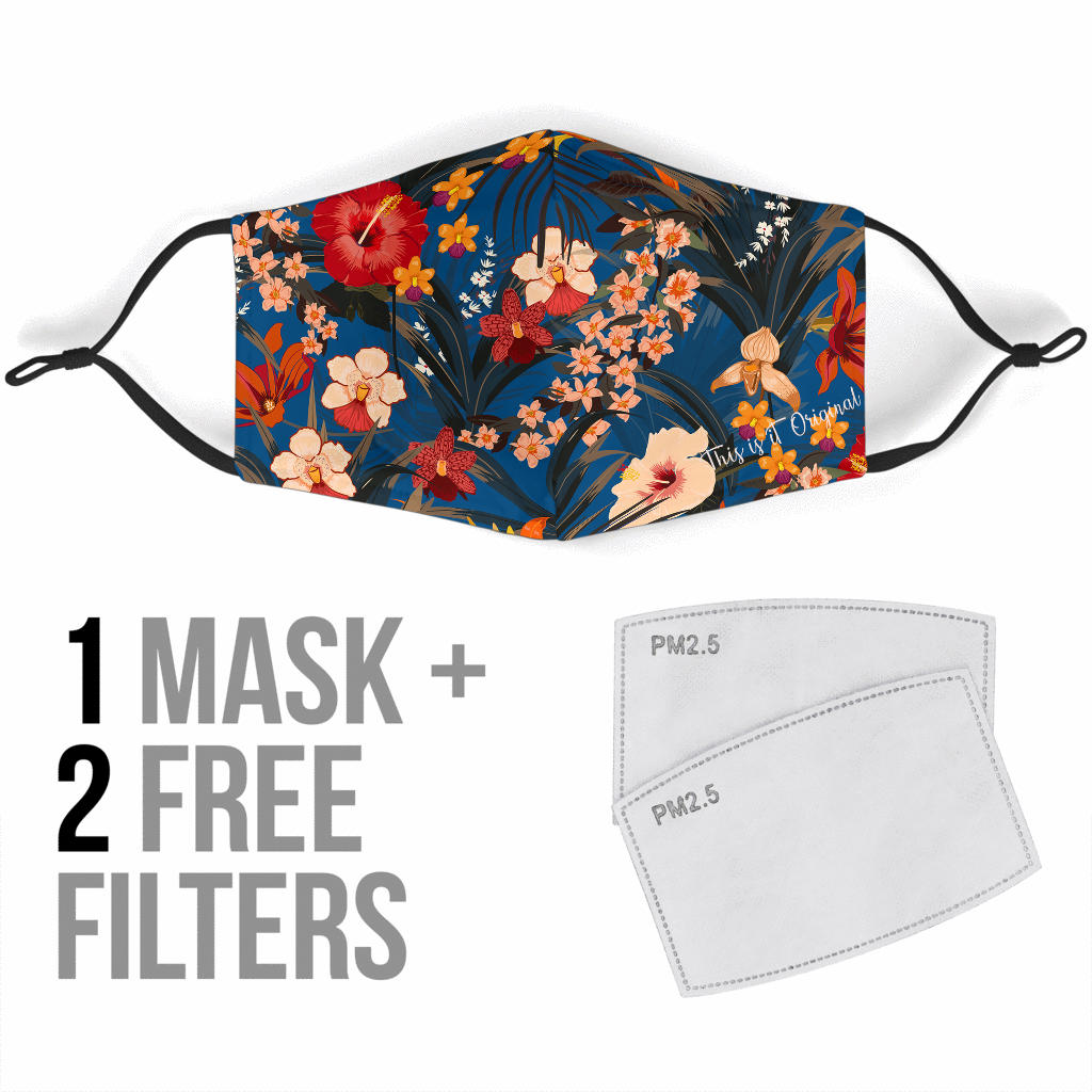 Blue Floral Pattern Design Protection Face Mask – This is iT Original