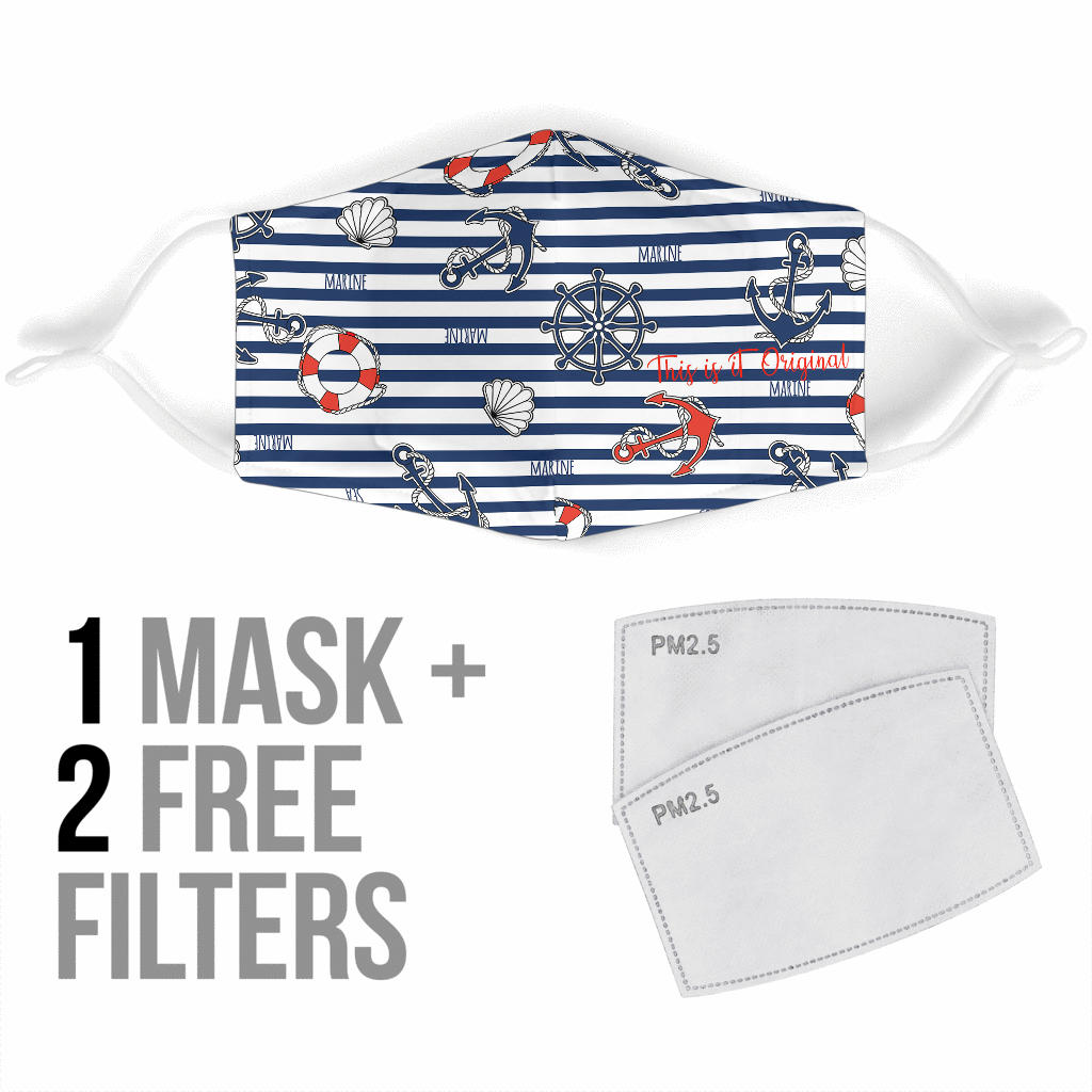 Sailor Style With Stripes Protection Face Mask – This is iT Original